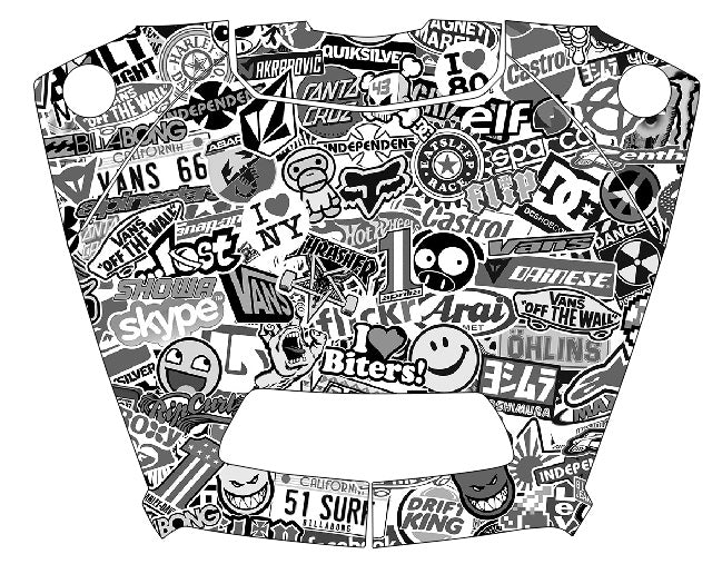 KRX 1000 Sticker Bomb Hood Decal (DECAL) – Krazygraphics.com