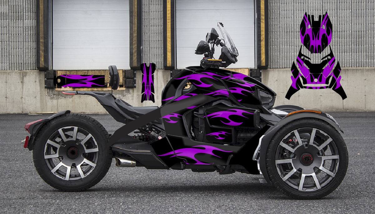 CanAM Ryker Graphics Purple Flamed – Krazygraphics.com