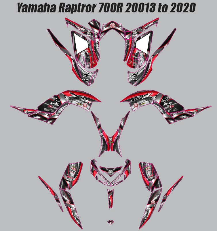 Yamaha Raptor 700R Graphics Kit KG100 (2013-2026) | KG – Krazygraphics.com