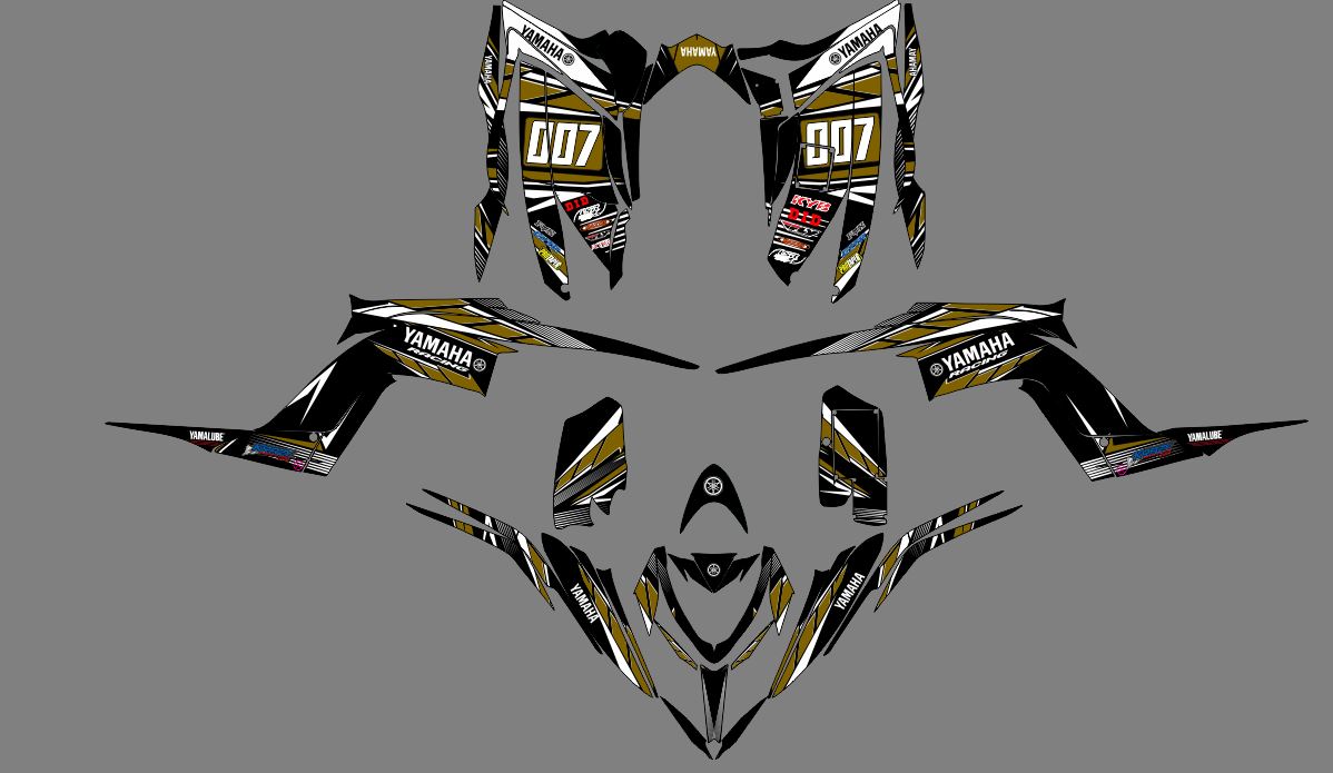 Black Gold Yamaha R1 Decal