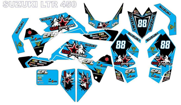 Suzuki LTR 450 Graphics Kit d28 | 21MIL Wrap | Graphics Kit ...
