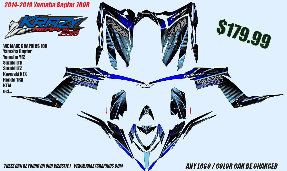 Yamaha Raptor 700R Graphics Kit d33 (2013-2026) | ATV Graphics ...