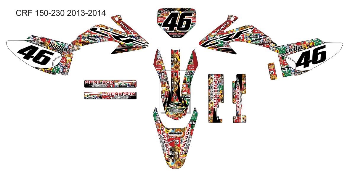 Honda CRF 130-230 (2013)-(2014) D2 – Krazygraphics.com