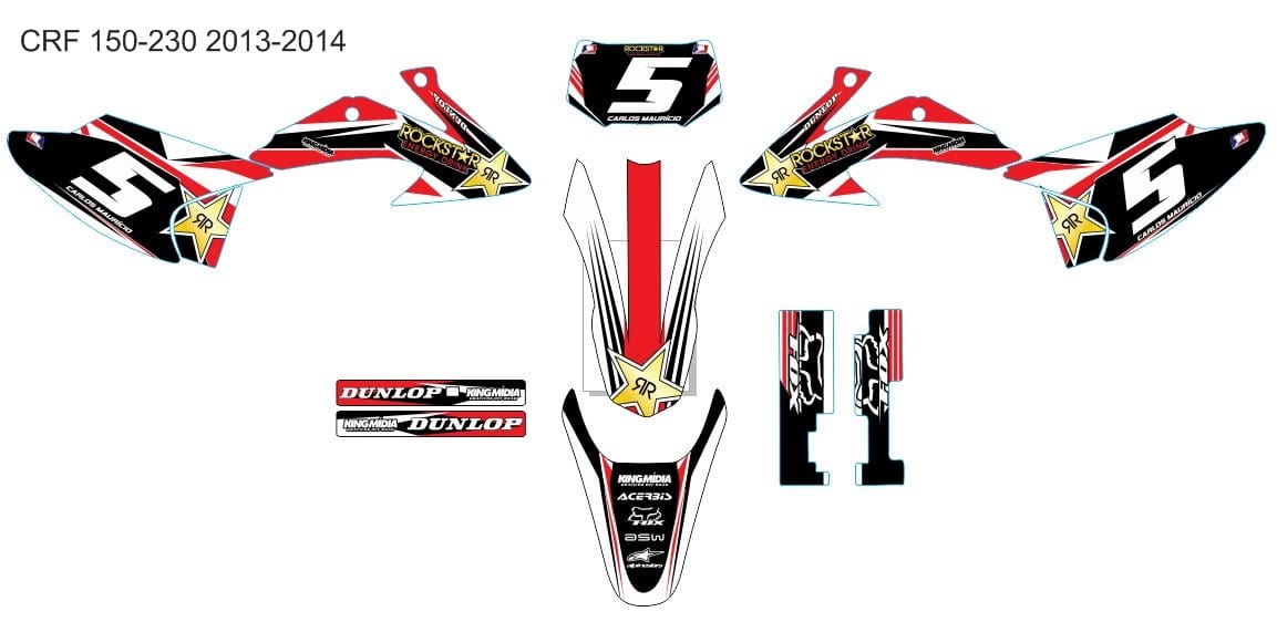 Honda CRF 130-230 (2013)-(2014) D3 – Krazygraphics.com