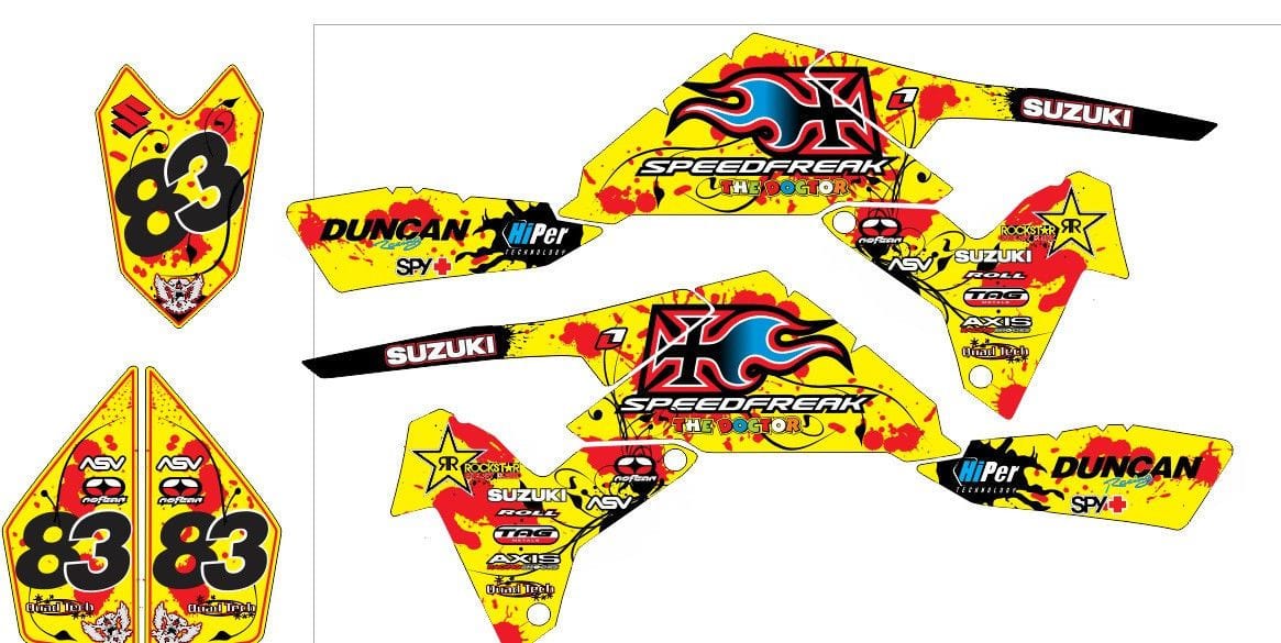 Suzuki LTR450 graphics kit LTR85 – Krazygraphics.com