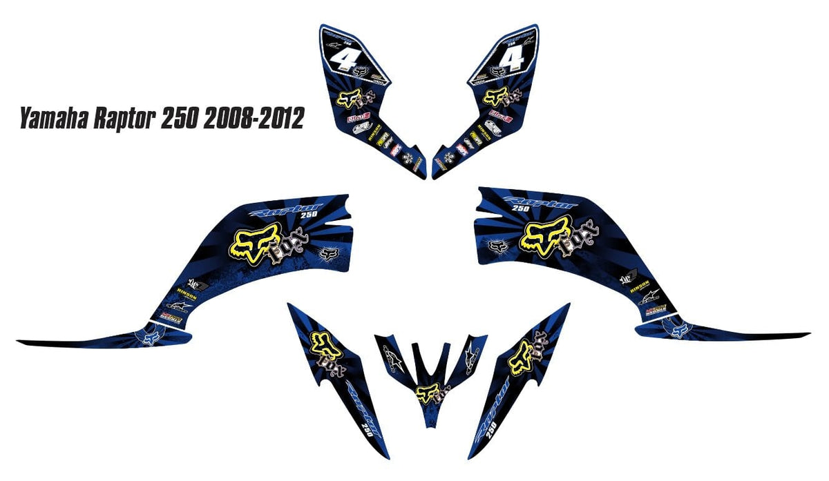 Yamaha Raptor 250 D-3 Graphics Kit | Custom | KrazyGraphics ...