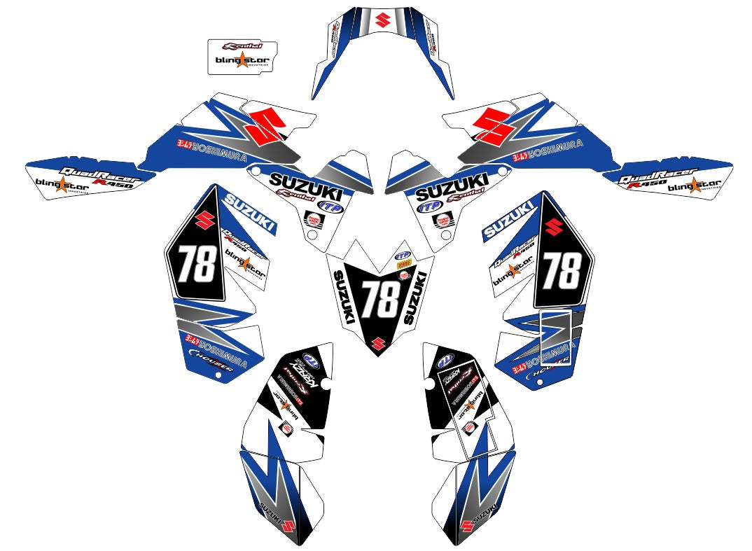 Suzuki LTR 450 Graphics-Full Coverage Outcast Blue | Premium UTV Wrap ...